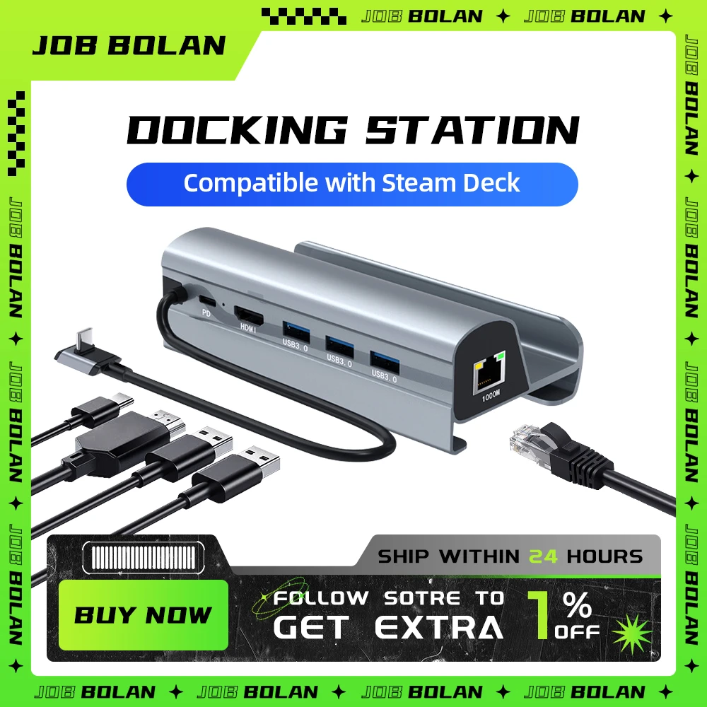 Steam Deck Dock Station Tv Base Stand Hub Holder Docking Usb C To Rj45 ...