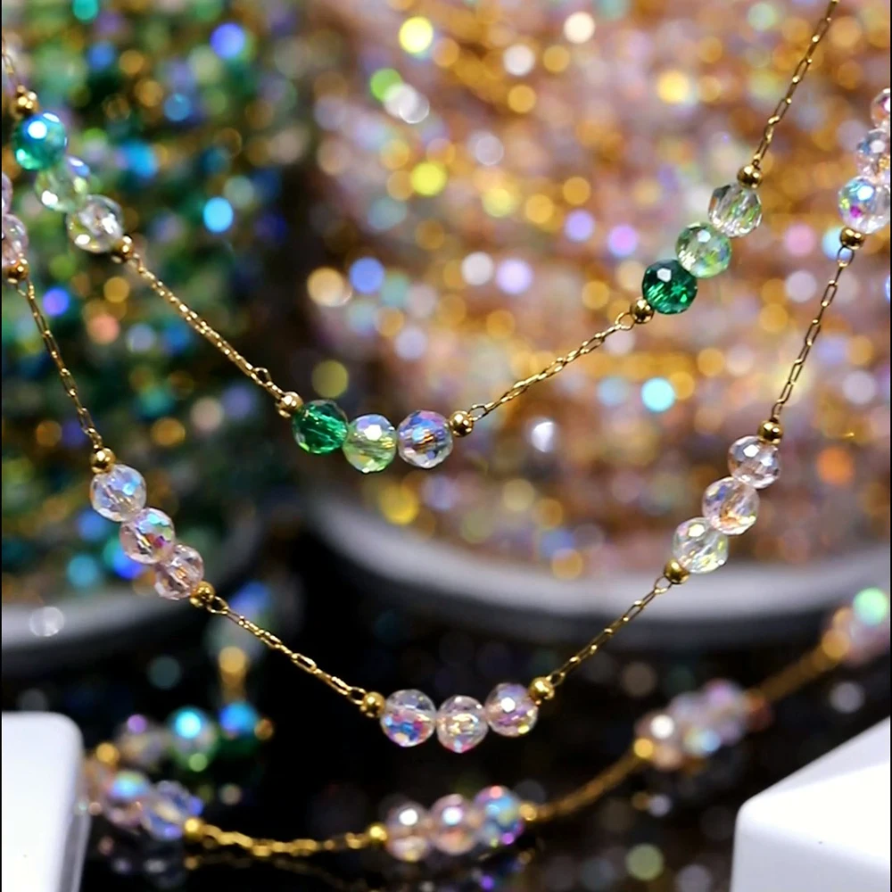1Meter-Stainless-Steel-Crystal-Beading-Chain-Iridescence-Natural-Stone ...