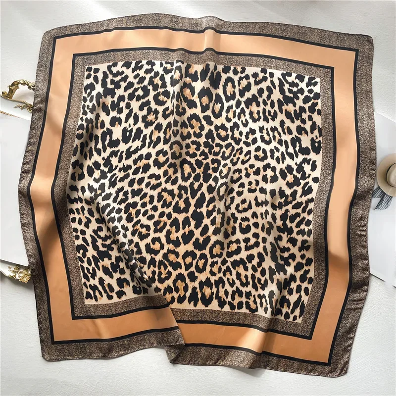 Fashionable-70-70cm-Leopard-Print-Scarf-For-Women-Spring-summer-Soft ...