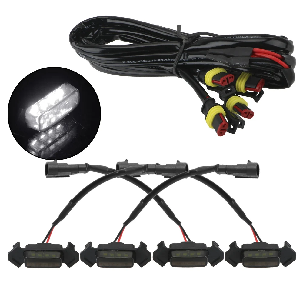 12V Front Grille Lighting Kit Car Styling Accessories 4Pcs/Set Car LED ...