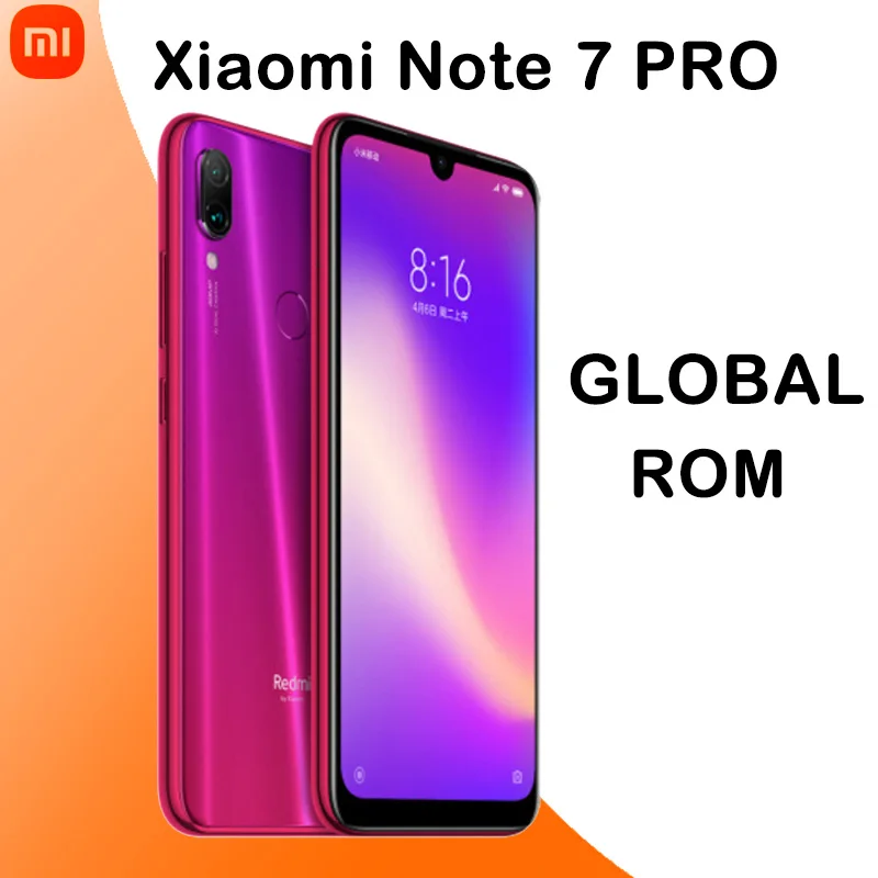 Xiaomi redmi nota 7 pro telefone celular impressão digital carga rápida ...