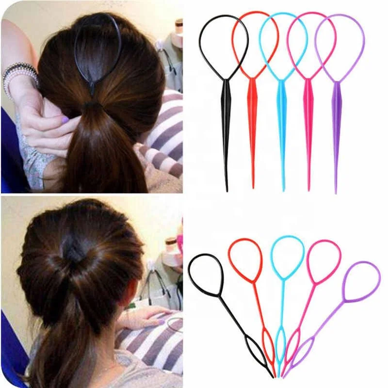 2Pcs Hair Tool Ponytail Creator Plastic Loop Styling Tools Pony Tail ...