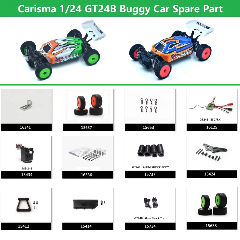 Carisma 1/24 GT24B Remote Control Buggy Car Spare Parts Motor Receiver ...
