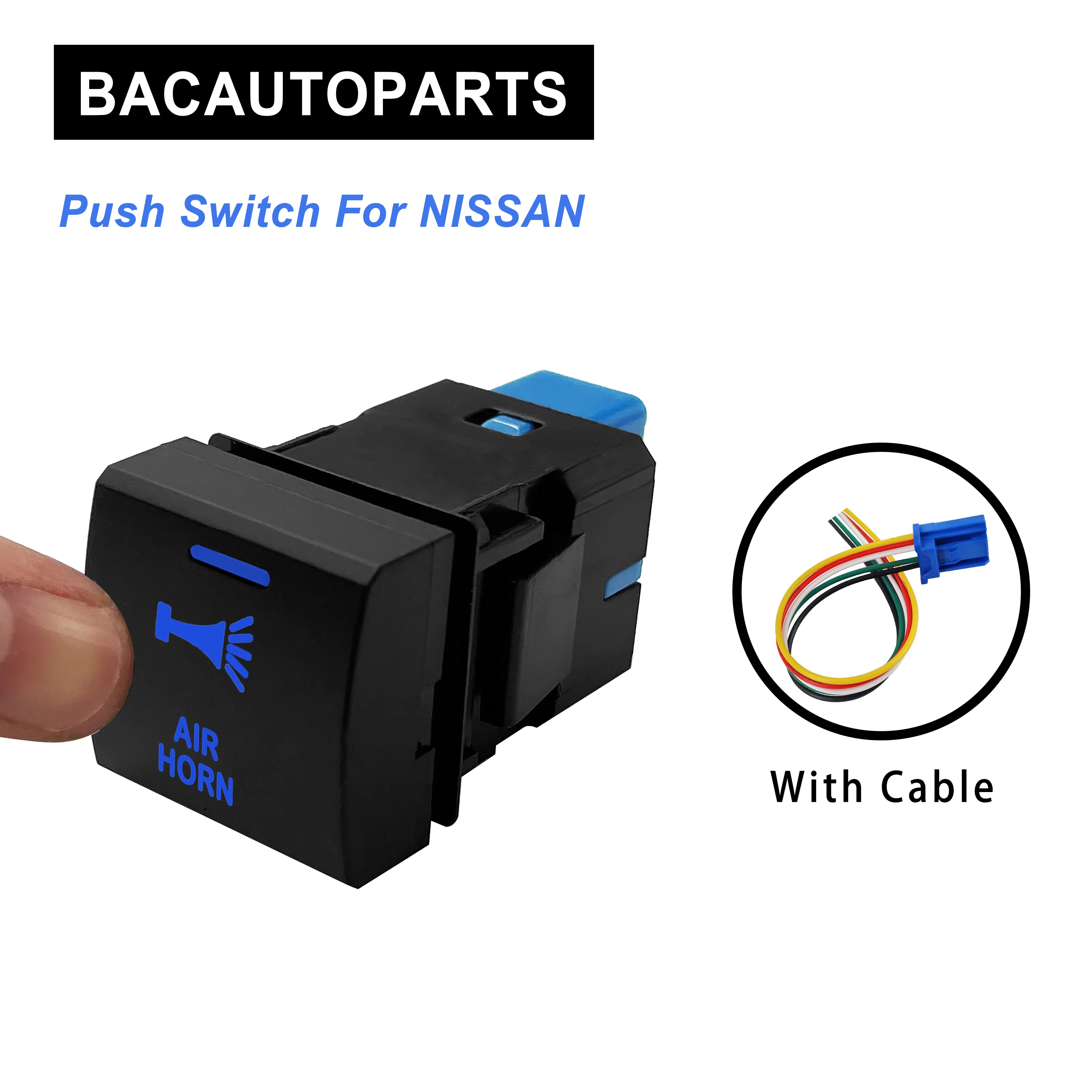 12V-Blue-Led-Momentary-Push-Button-AIR-HORN-Switch-22-x-22mm-For-Toyota ...