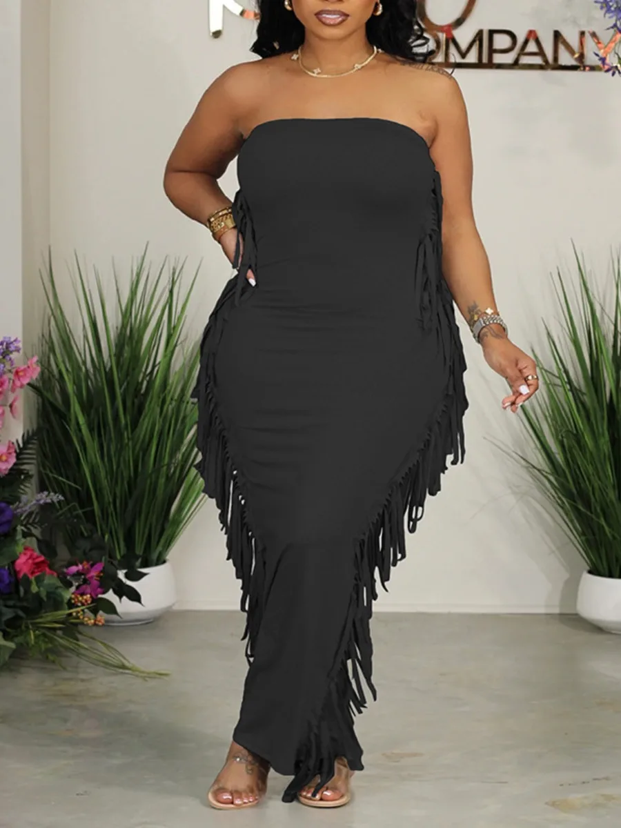 LW-Plus-Size-Dresses-Tassel-Design-Bodycon-Tube-Dress-Party-Gowns-2023 ...