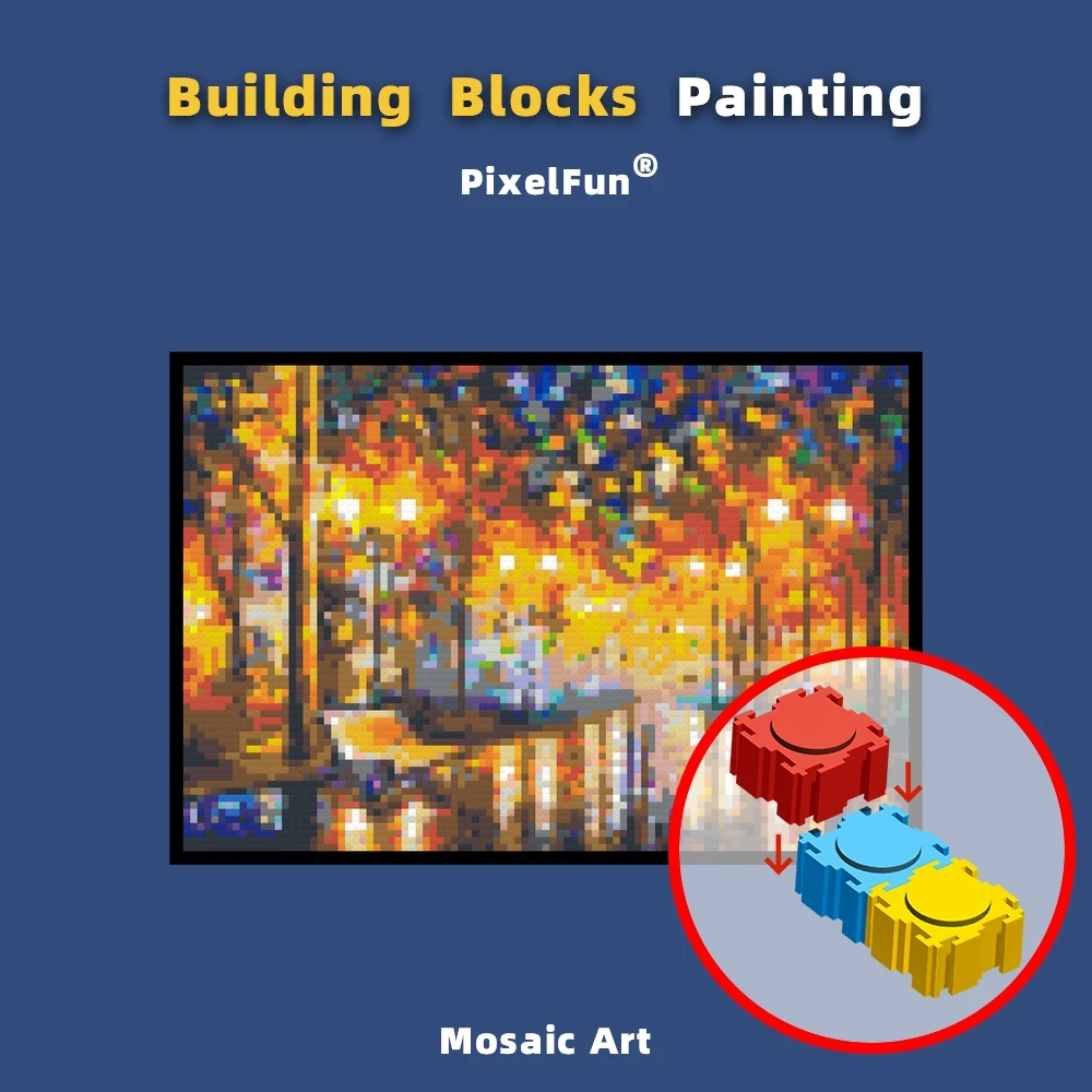 Forest-DIY-Building-Block-Oil-Style-Painting-Mosaic-Pixel-Art-Custom ...
