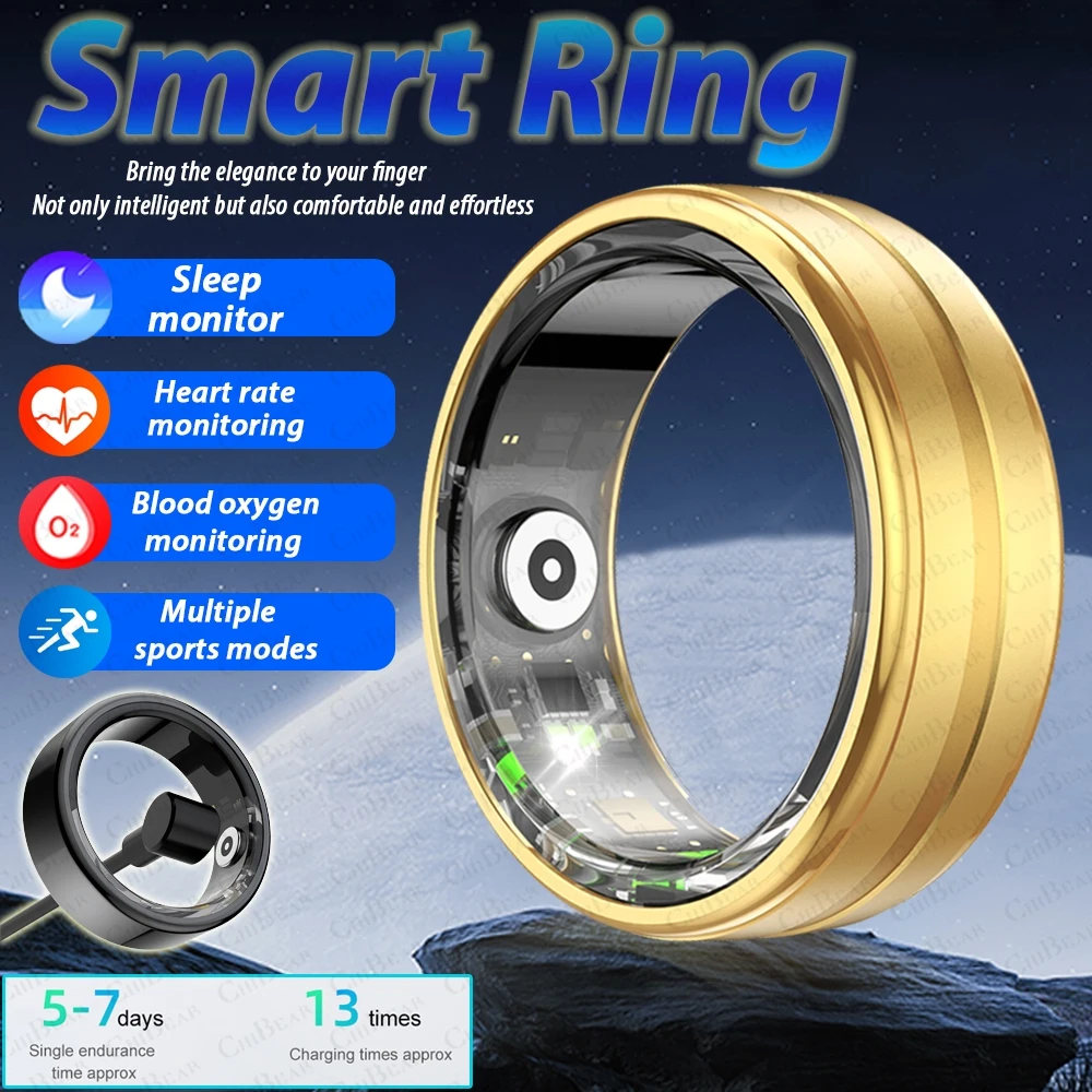2024-New-5ATM-Waterproof-SmartRing-Military-Grade-Titanium-Steel-Shell ...