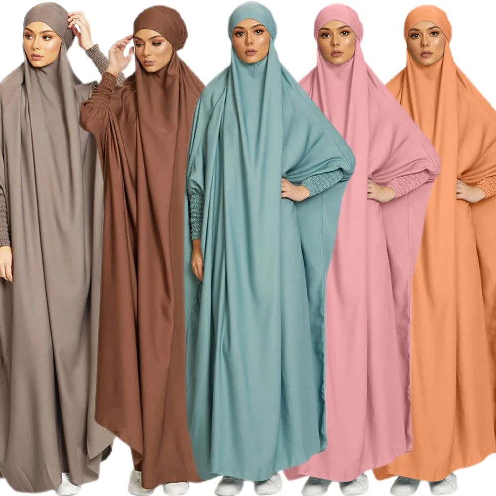 Ramadan-Muslim-One-Piece-Prayer-Hijab-Dress-Garment-Robe-Women-Hooded ...