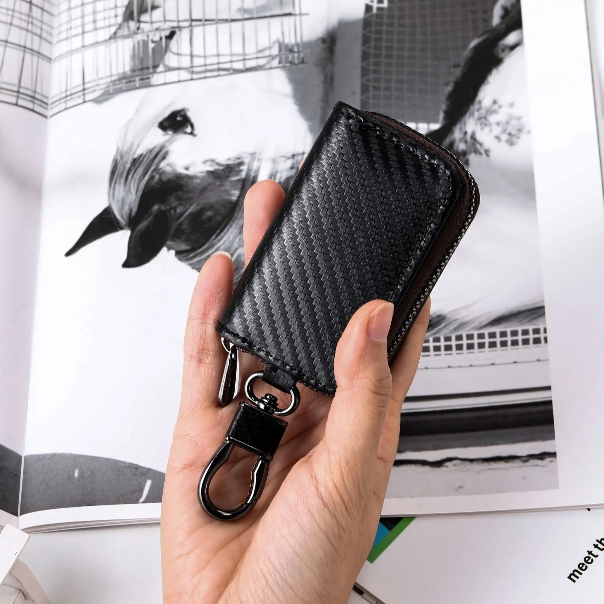 Fashion-Car-Key-Case-Cover-Business-Leather-Zipper-Universal-Car-Key ...