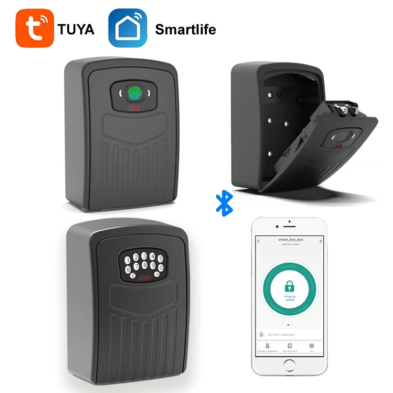 Tuya-Wall-Mounted-Key-Box-Fingerprint-Password-Unlock-Smart-key-Storage ...