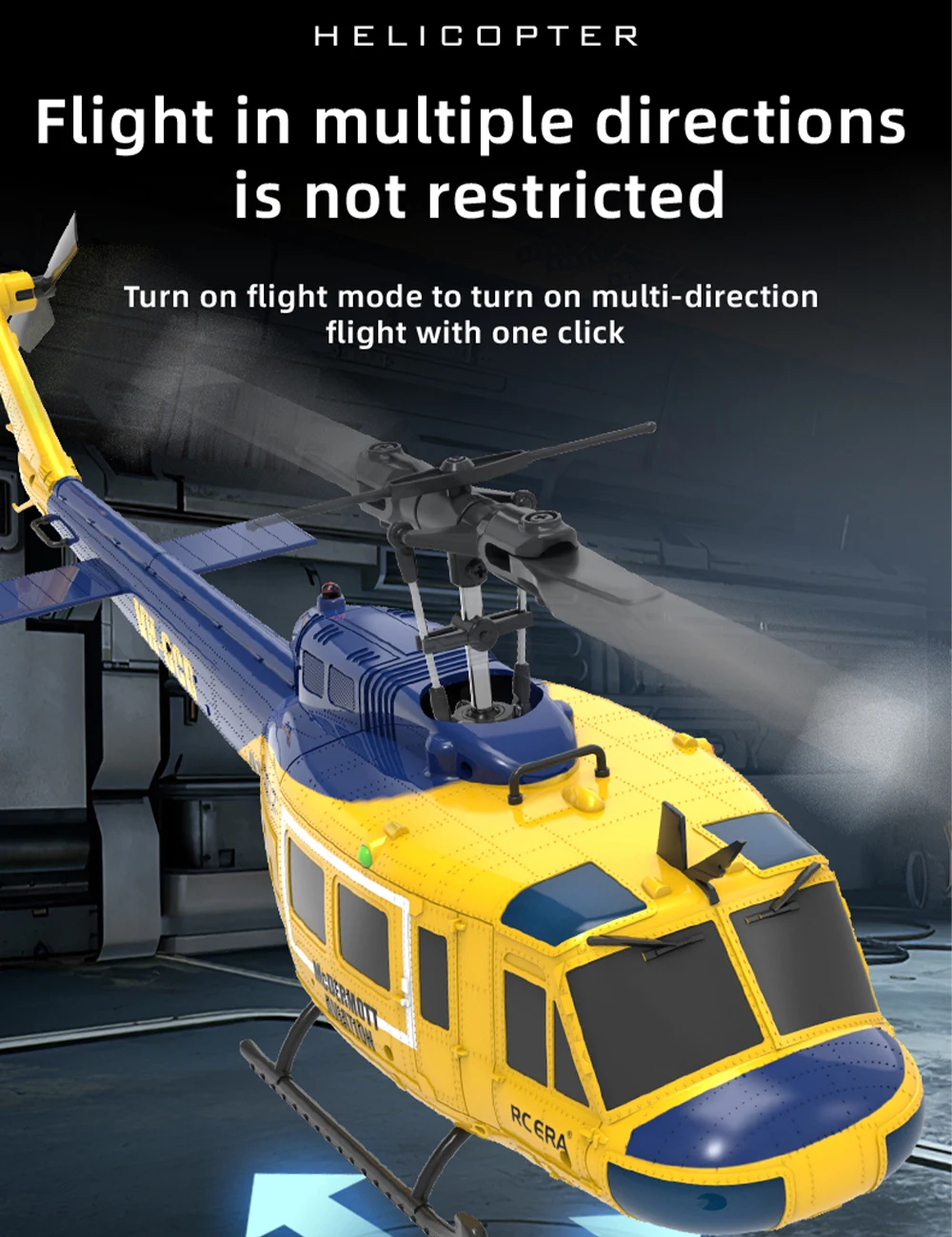 RC ERA RC Helicopter C032 1:48 Huey Helicopter UH-1 6-axis Gyro 6 Chan ...