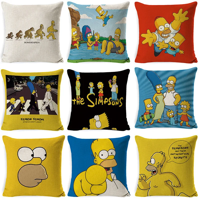 Disney-Plush-Doll-Simpson-Happy-Family-Throw-Pillow-Cover-Throw-Pillow ...