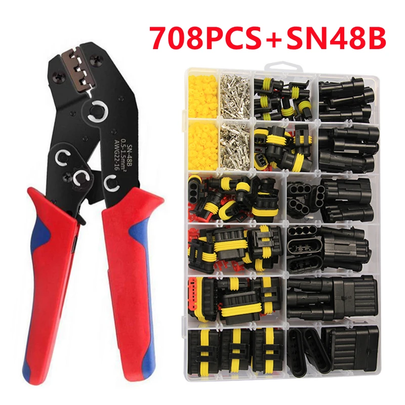 708pcs-wasserdichte-Auto-elektrische-Stecker-Terminal-Auto-Draht ...