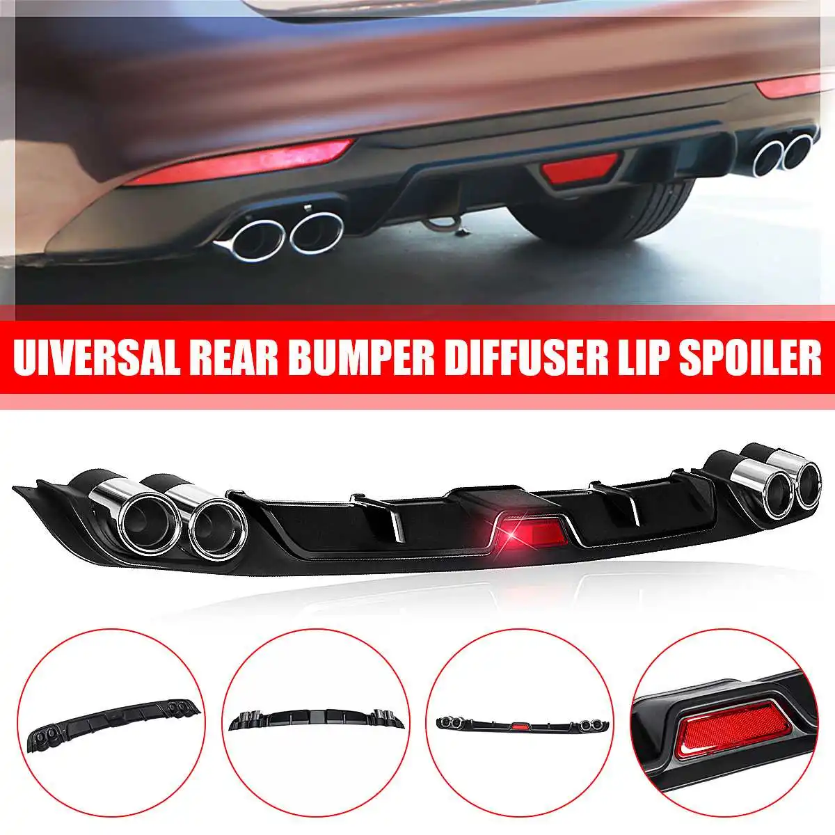 Universal-Car-Rear-Bumper-Diffuser-Lip-spoiler-Canard-For-BMW-E46-E60 ...