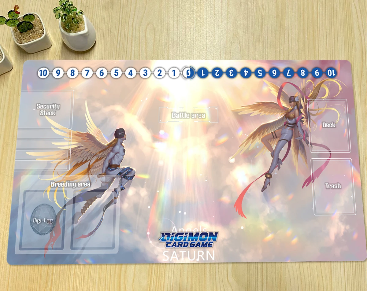 Digimon Playmat Angewomon Angemon Mat Board Game Duel Mat TCG CCG ...