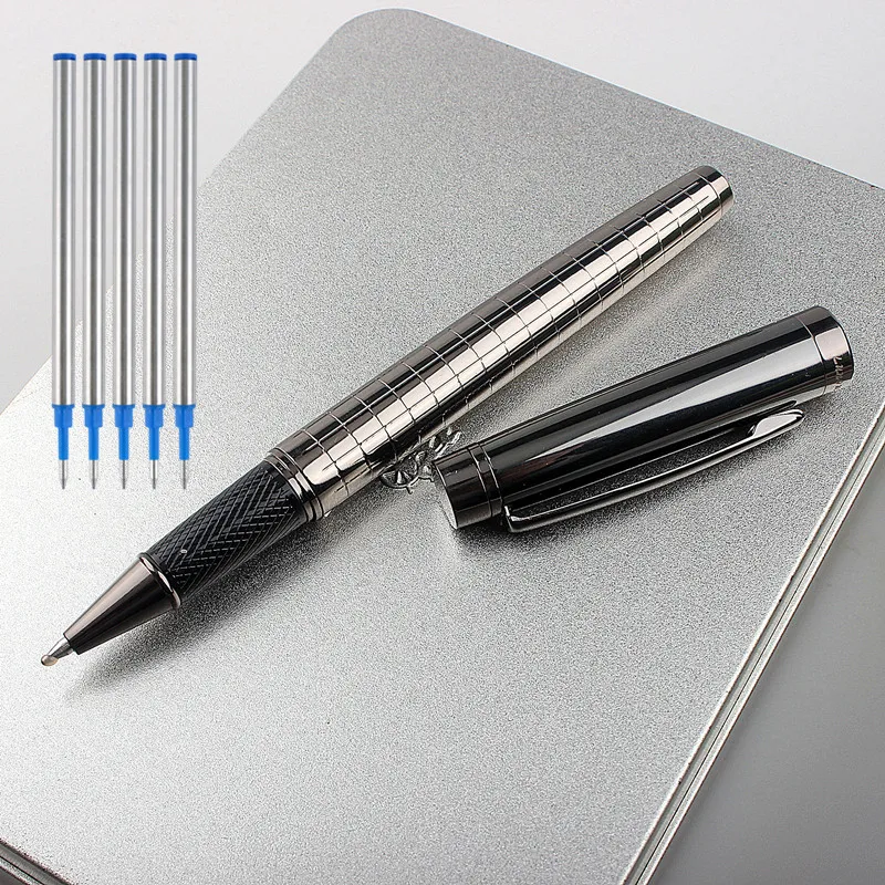 Business Gray Ballpoint Pen Gun Gray Metal Student Office School ...