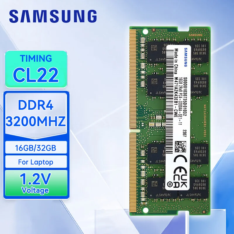 SAMSUNG-DDR4-Laptop-RAM-3200MHz-16GB-32GB-CL22-260pin-1-2V-SO-DIMM ...