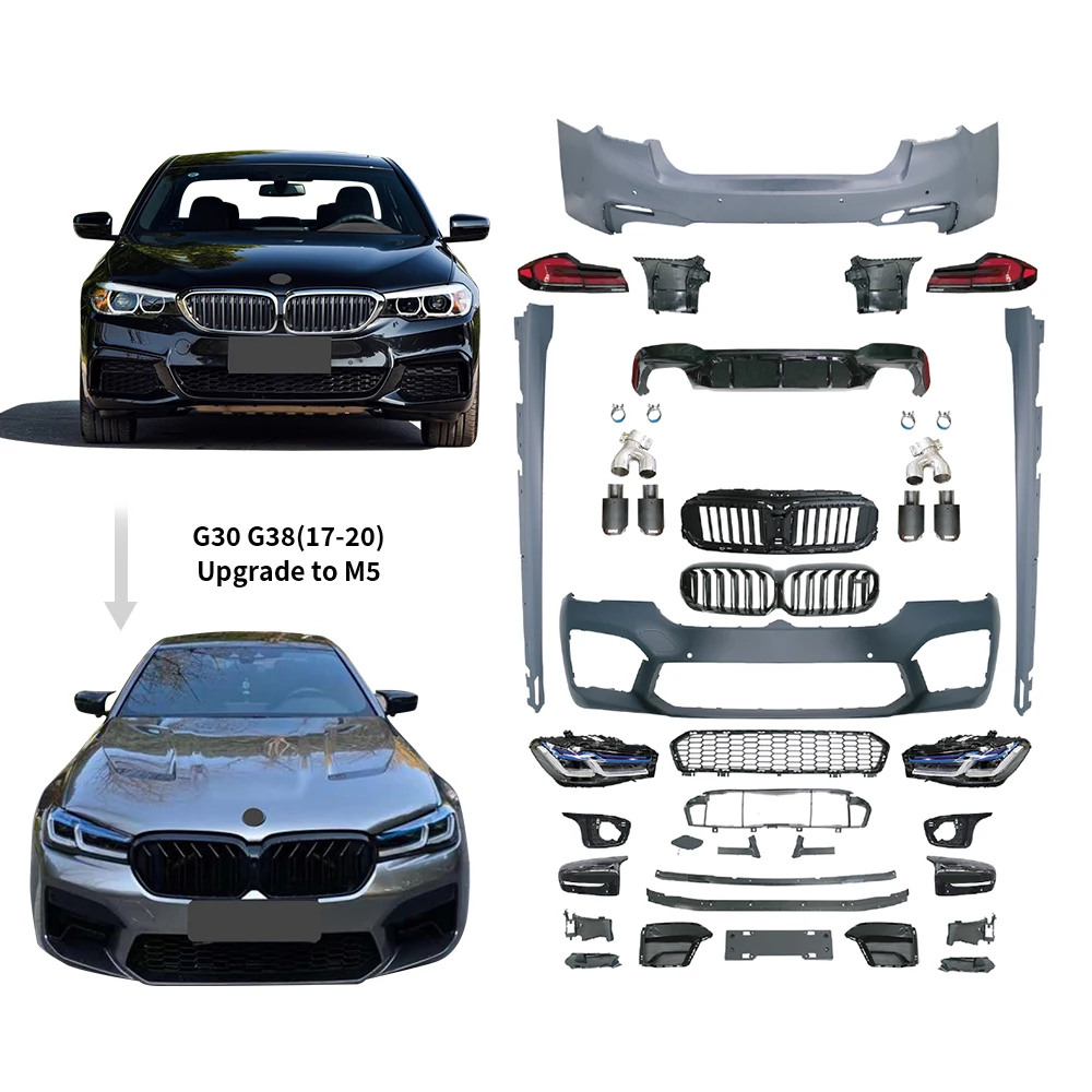 Full-Set-With-Headlight-Taillamp-M5-Facelift-Rear-Front-Bumper-Bodykit ...