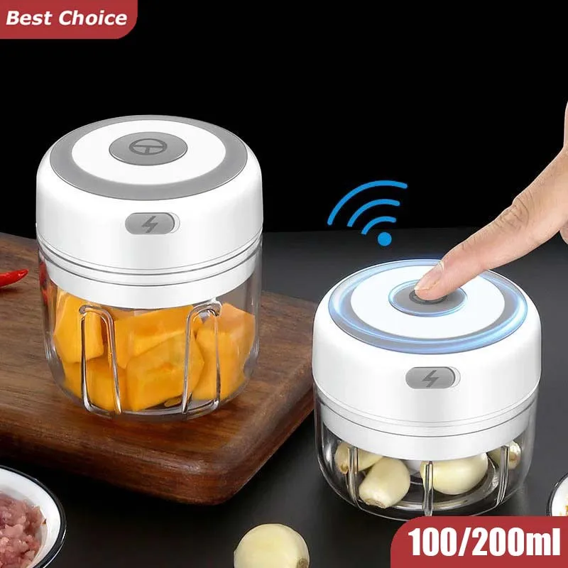 Electric Mini Garlic Mincer 100/250ML USB Vegetable Onion Chopper ...