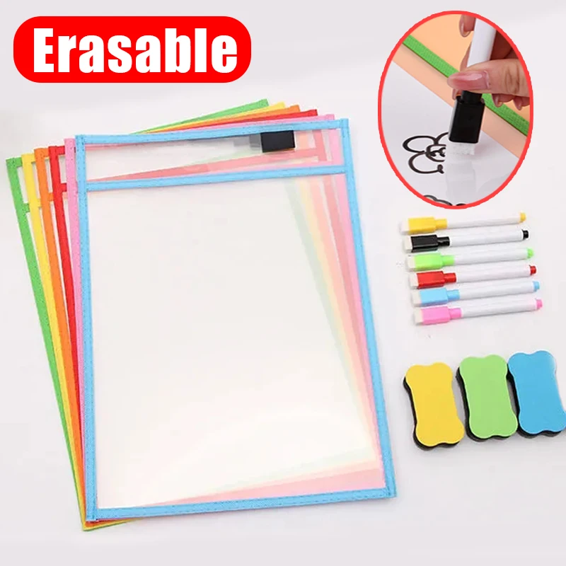 Erasable-Ink-File-Pouch-A4-Multifunctional-Document-Bag-Waterproof-File ...
