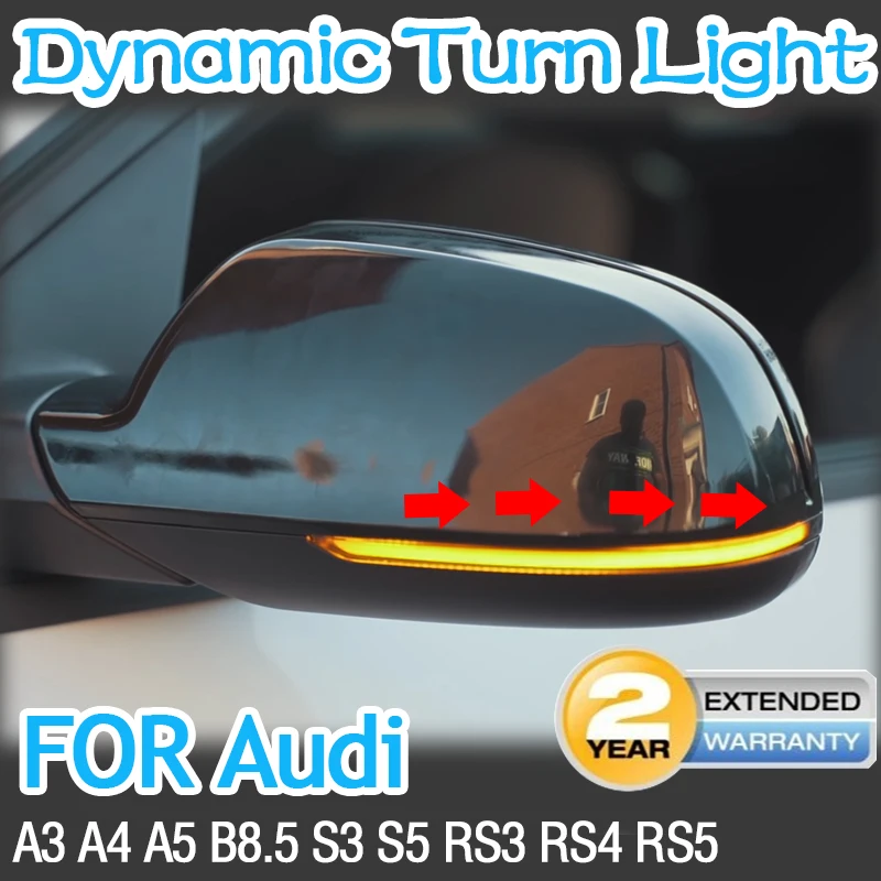 2 Pieces for Audi A4 A5 S5 B8.5 RS5 RS4 Dynamic Scroll LED Turn Signal ...