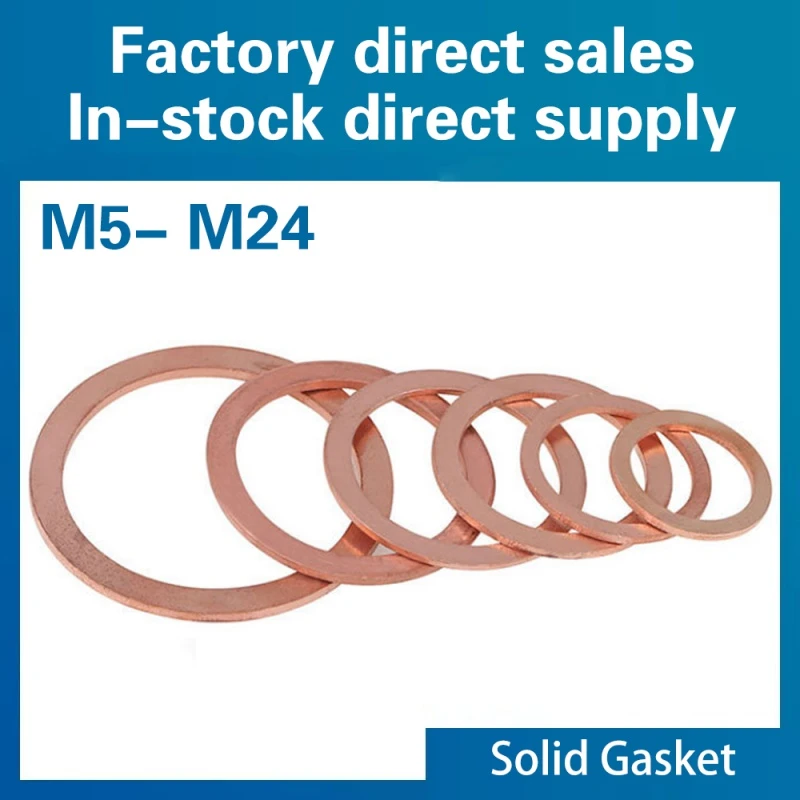 10/50pcs M5 M6 M8 M10 M12 M14 M16 M18 M20 M22 Solid Copper Washer Shim ...