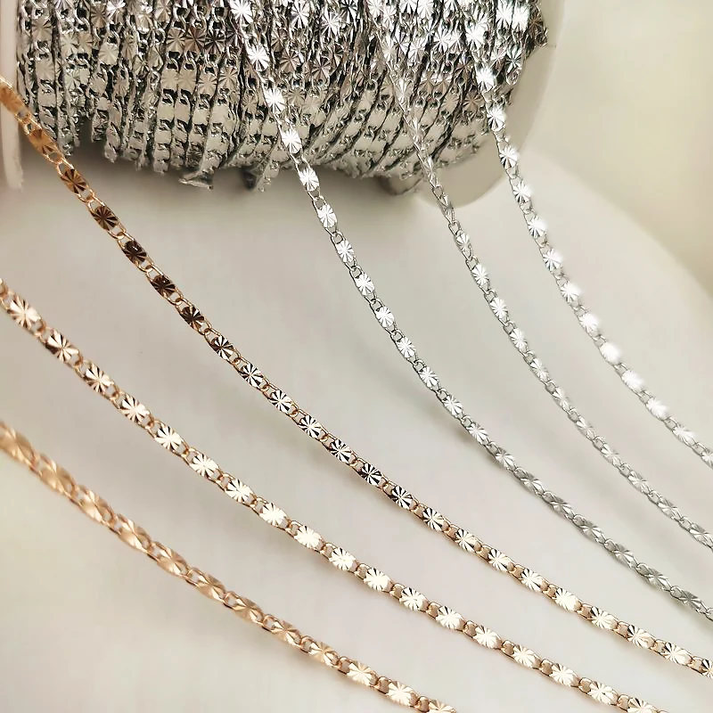 1Meter-Embossing-Sequins-Copper-Chains-Engraving-Links-Necklace-Chains ...