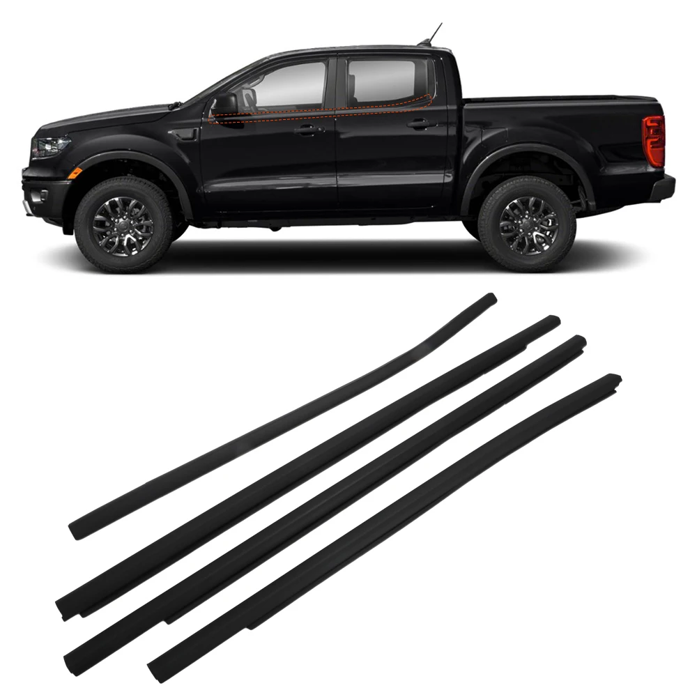 4PCS-Weather-Strip-Window-Moulding-Trim-Seal-Belt-For-Ford-Ranger-PX ...