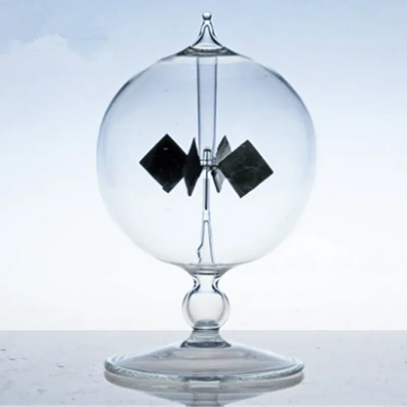 4 Blades Rotating Glass Windmill Solar Powered Crookes Radiometer Light ...