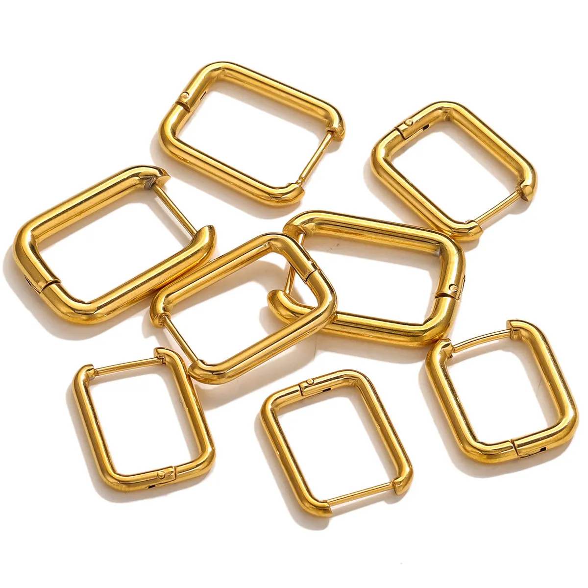 1Pair-Stainless-Steel-Square-Earrings-Simple-Fashion-Glossy-Rectangle ...