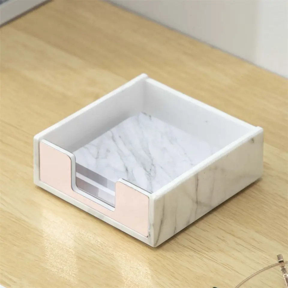 Rose Gold Office Decor NatSumeBasics Gold Sticky Note Holder Clear ...