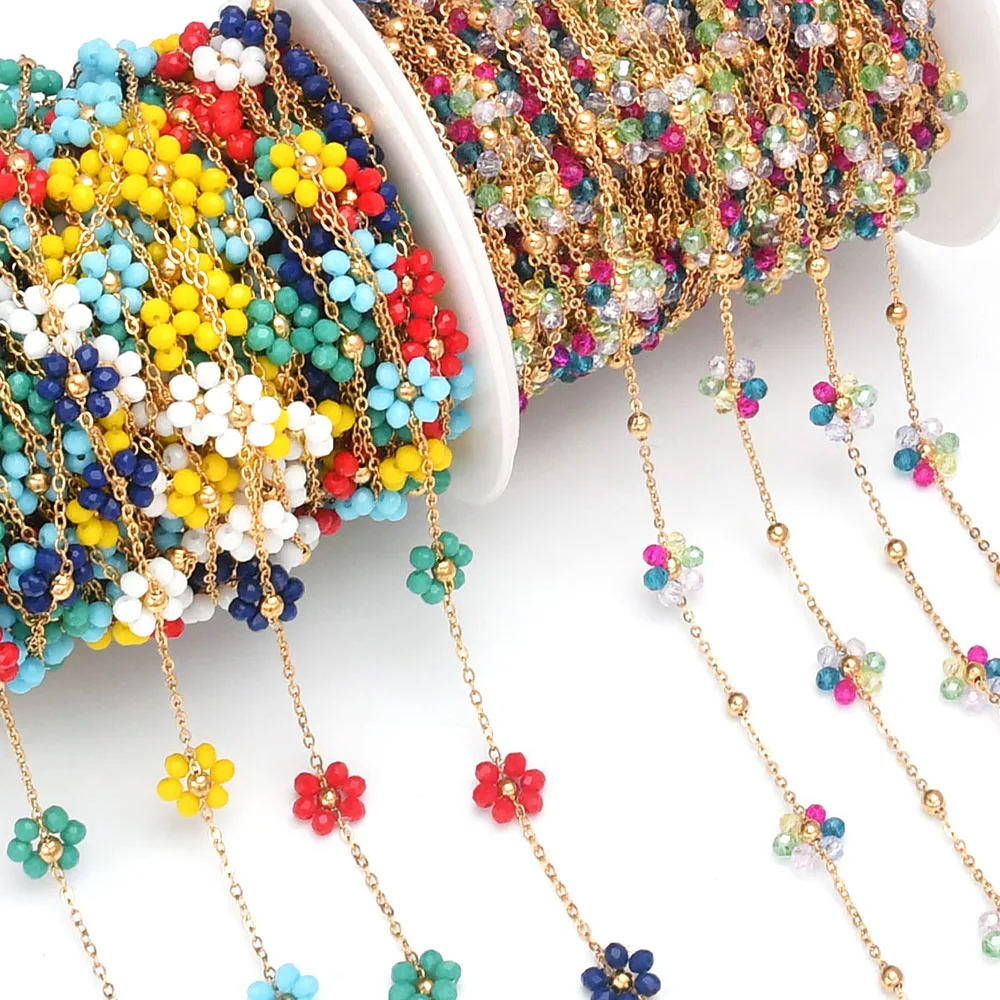 1 Meter Stainless Steel Beaded Chains For Bracelets Necklace Anklet ...