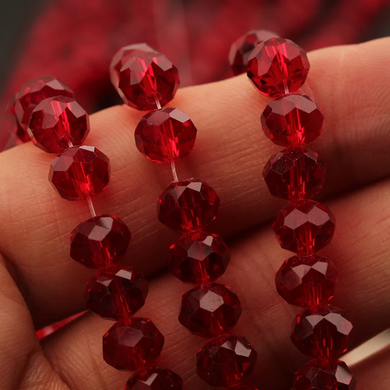 5-100pcs-Deep-Red-Rondelle-Faceted-Crystal-Glass-3mm-4mm-6mm-8mm-10mm ...