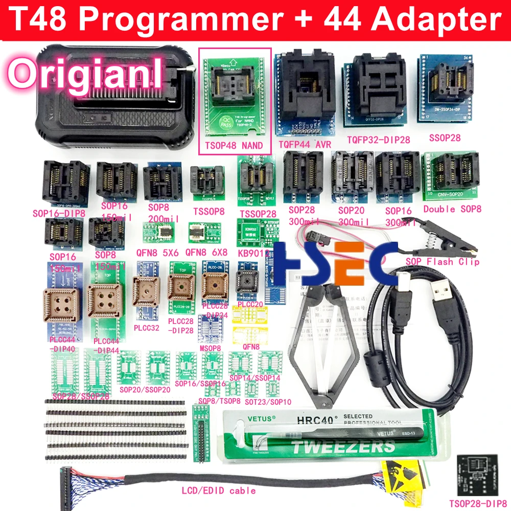 Xgecu V10.22 Tl866ii Plus Programmer +24 Adapter Socket Replace Usb Eeprom Universal Minipro ...