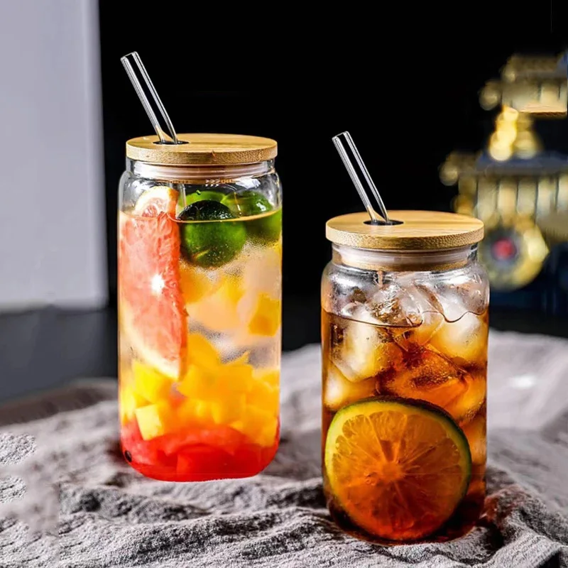 400ml-540ml-Glass-Cup-With-Lid-and-Straw-Transparent-Bubble-Tea-Cup ...
