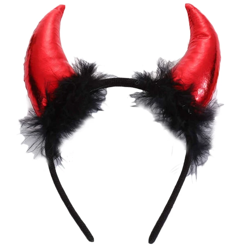 Diadema-de-felpa-con-cuernos-de-diablo-para-hombre-y-mujer-diadema-con ...