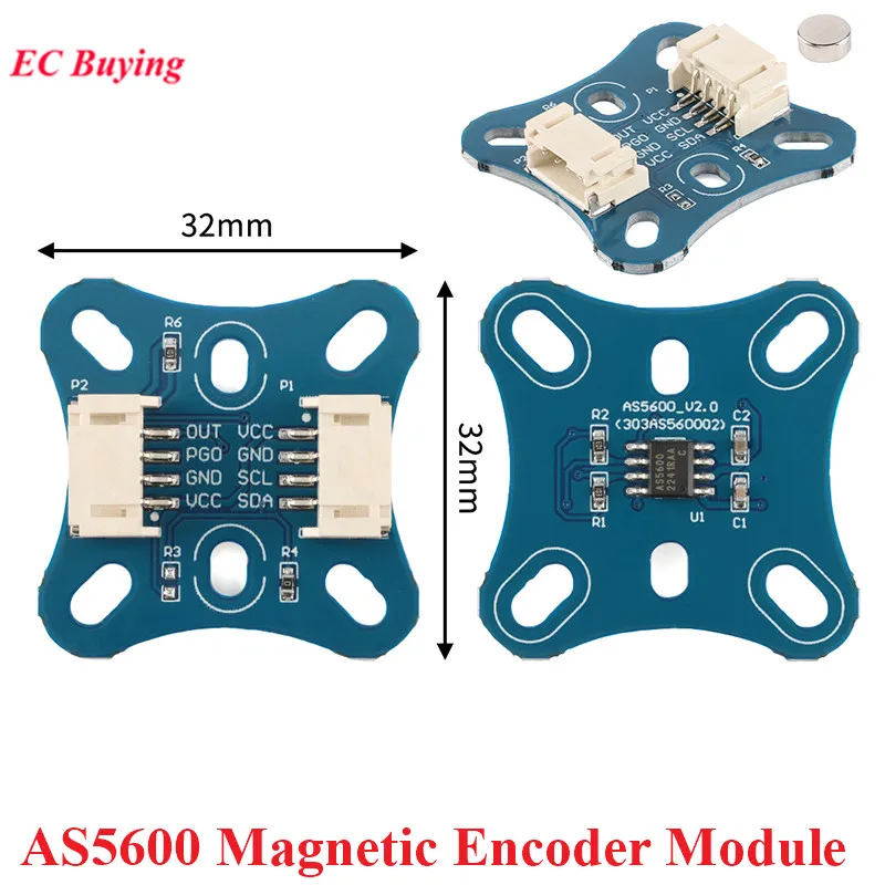 AS5600 Magnetic Encoder Module Magnetic Induction Angle Measurement Sensor Module FOC 12 Bit ...