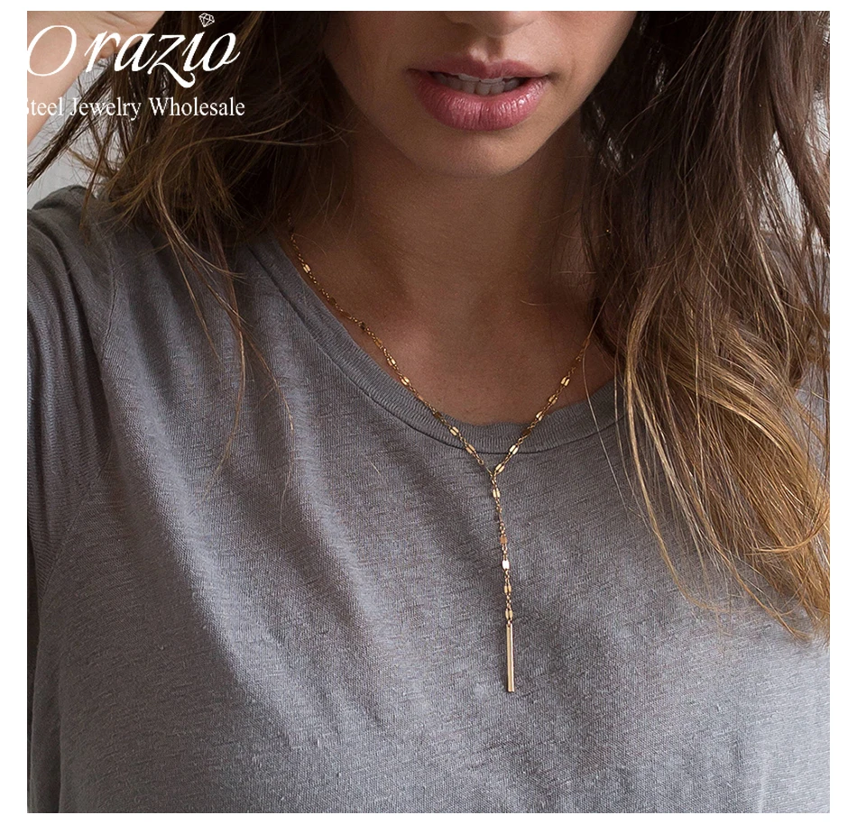 Orazio-Long-Pendant-Necklace-for-Women-Not-fade-Not-allergy-Stainless ...