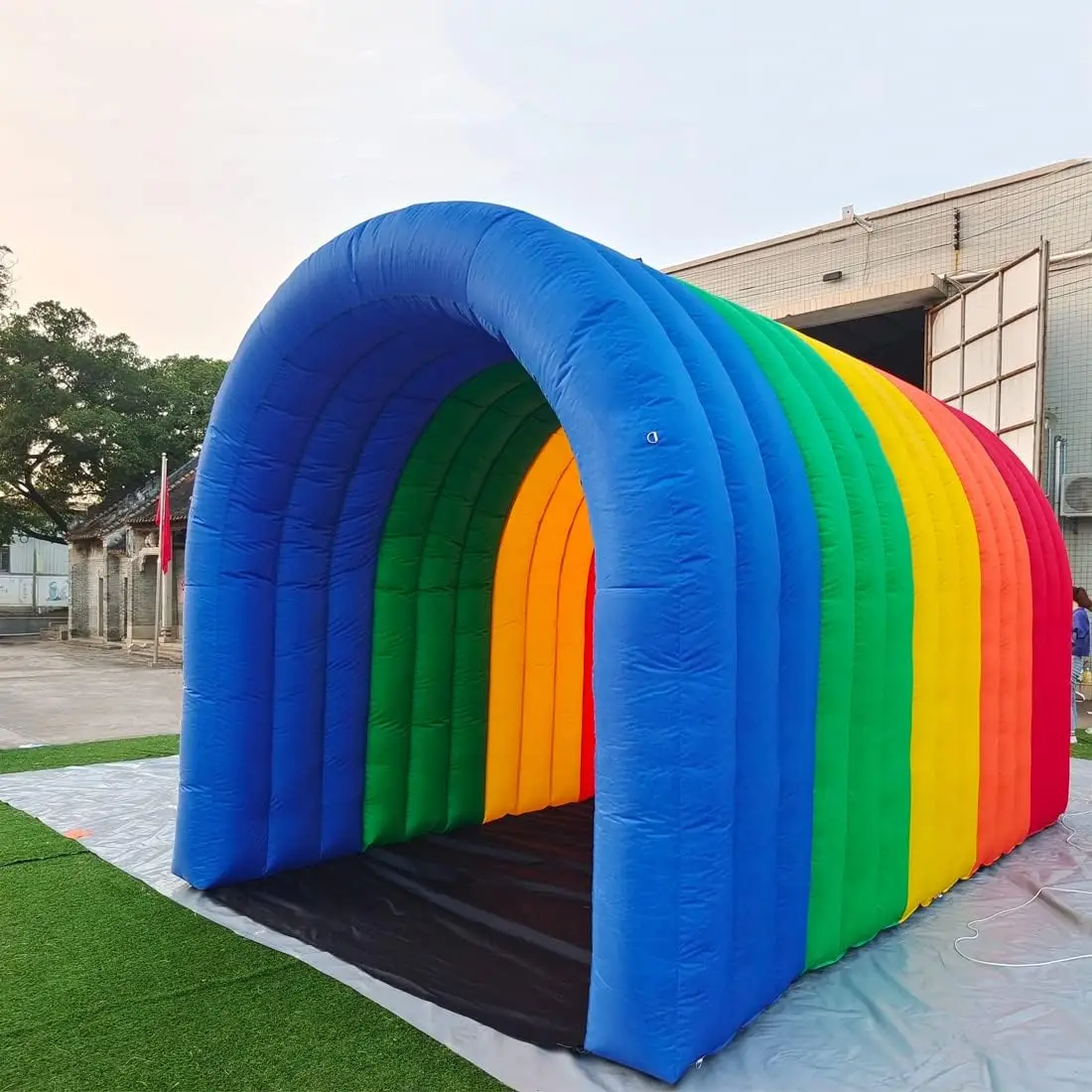 16.5ft Rainbow Inflatable Tent Large Blow 5m/ Sports Entrance Tunnel Up ...