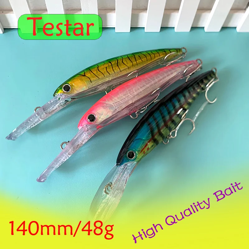 Testar-Fishing-Lure-140mm-48g-Trolling-Minnow-Saltwater-Boat-Fish-Slow ...