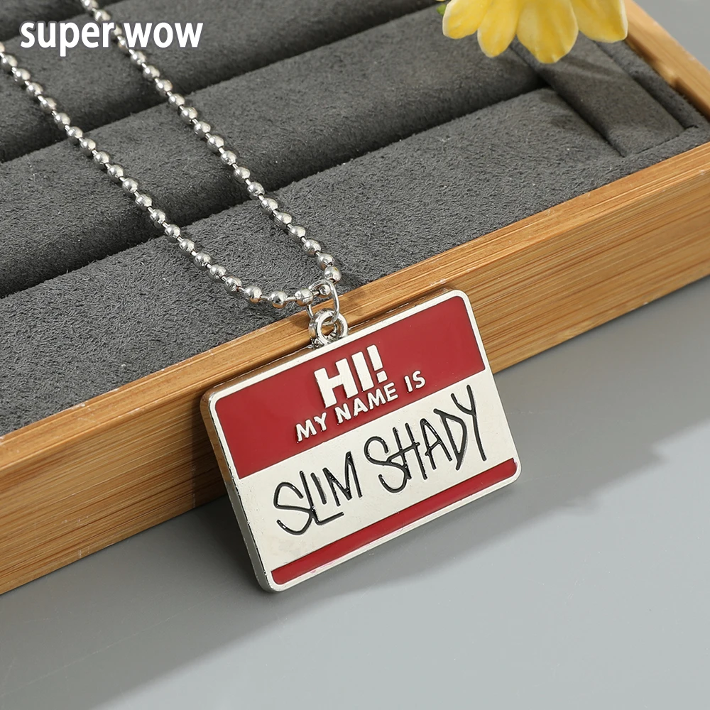 Slim-Shady-Hippie-Choker-Necklace-Pendant-Men-Square-Necklaces-Alloy ...