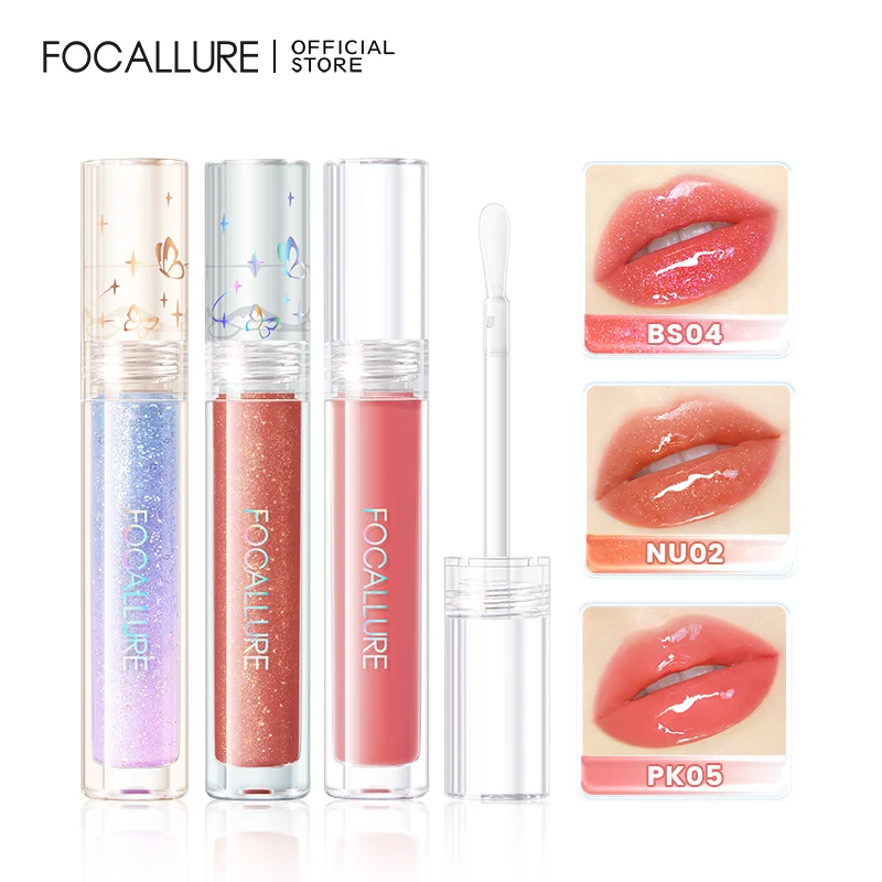 Focallure High Shimmer Shine Lip Gloss Glitter Plumpy Liquid Lip ...