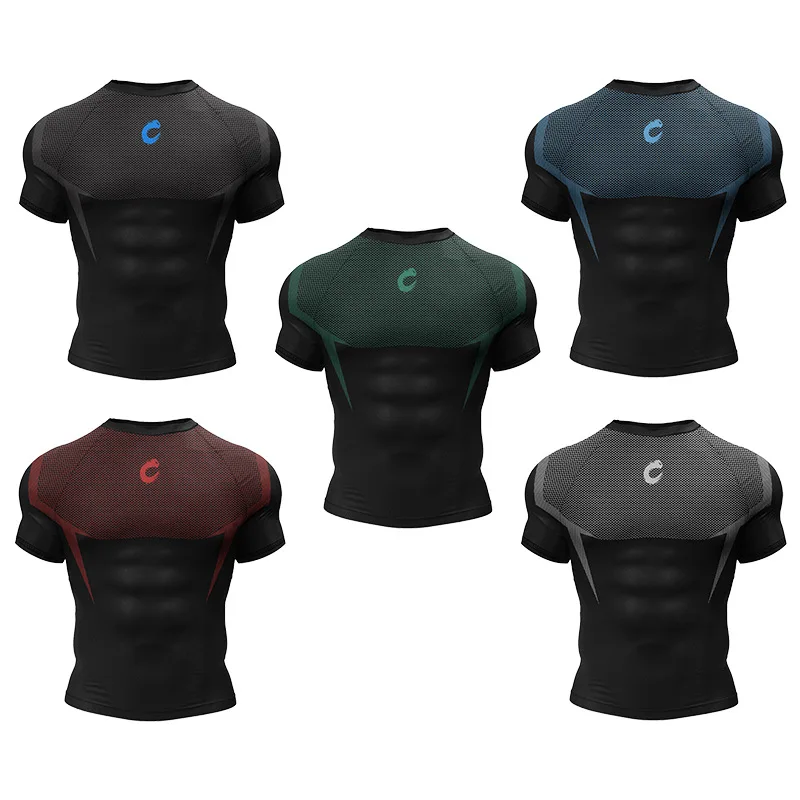 New Bjj Jiu Jitsu Short Sleeve MMA Compression T-shirt Rashguard for ...