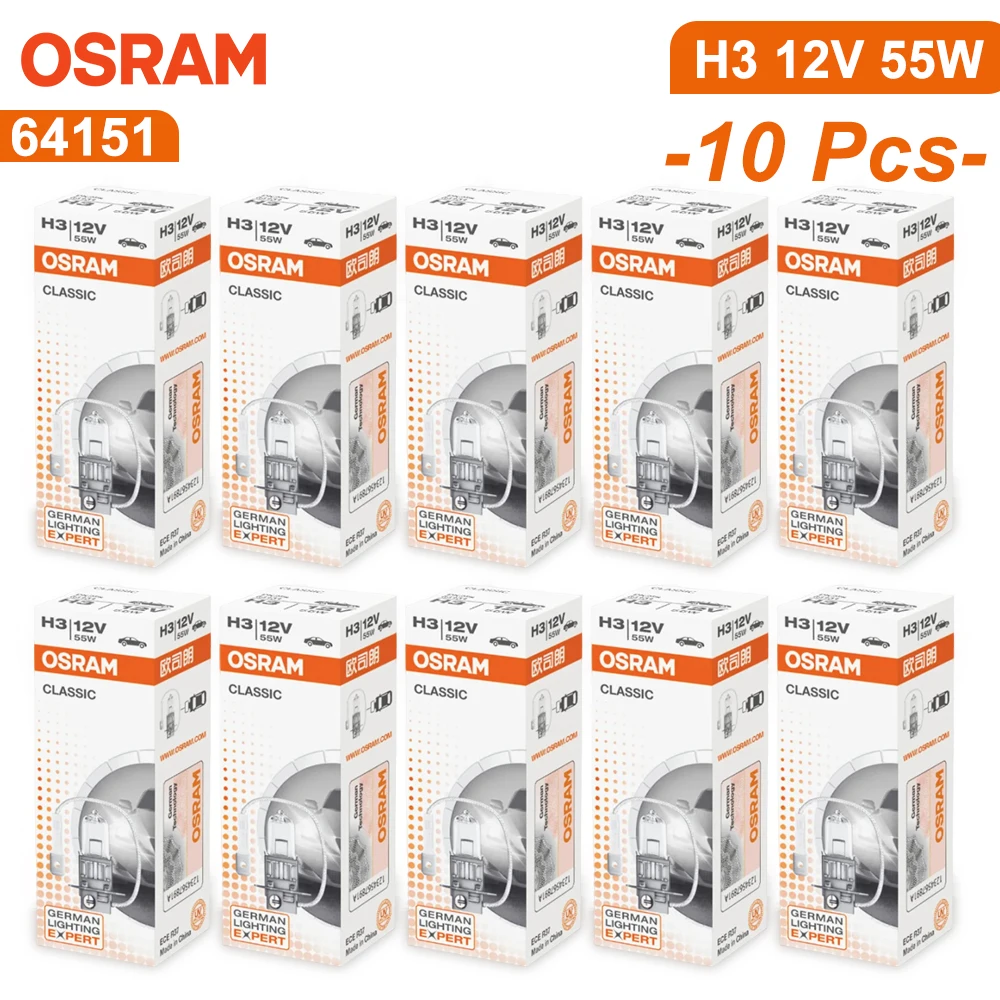 OSRAM-H3-12V-55W-64151-PK22s-Standard-Light-Car-Halogen-Fog-Lamps-Auto ...