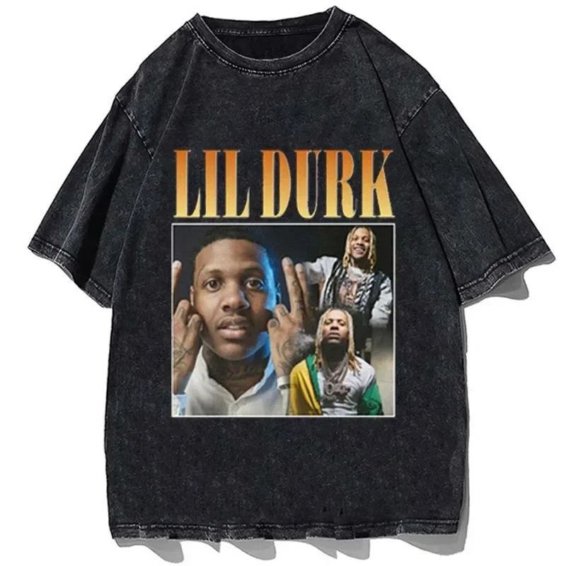 Rapper-Lil-Durk-Vintage-T-Shirt-Men-Retro-Graphic-Print-Tshirt-Unisex ...