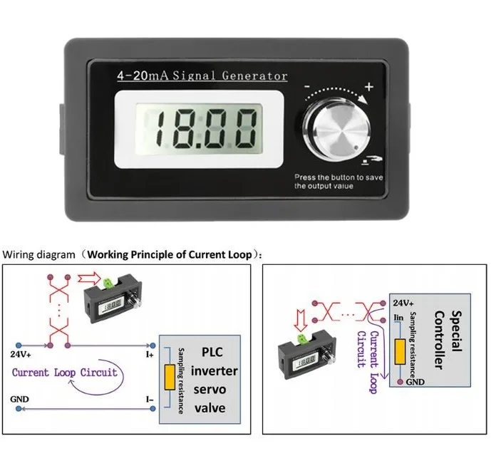 NEW 2-wire 4-20mA Current Signal Generator Panel-mounted Current Loop ...