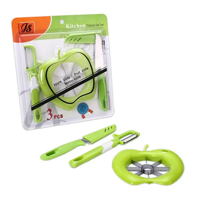 Fruit Slicer Peeling Three Piece Kitchen Gadget Stainless Steel Apple ...