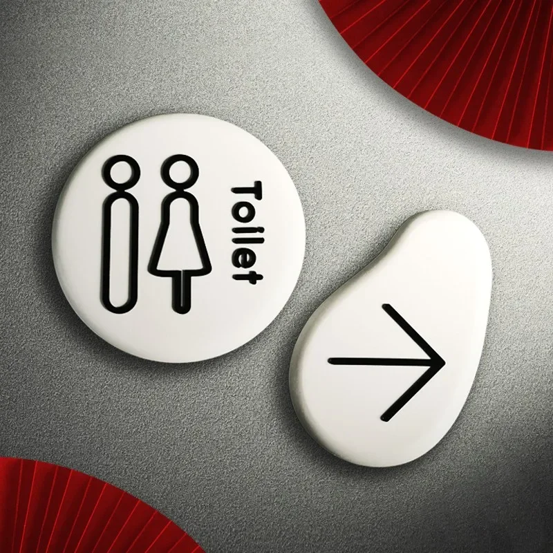 Simple Creative Toilet Door Sign Washroom Signage Restroom Door Sign ...
