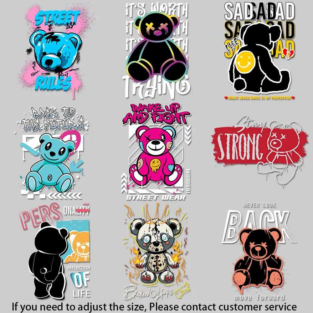 Colorful rebel teddy bear design Urban street bear quote graphic ...