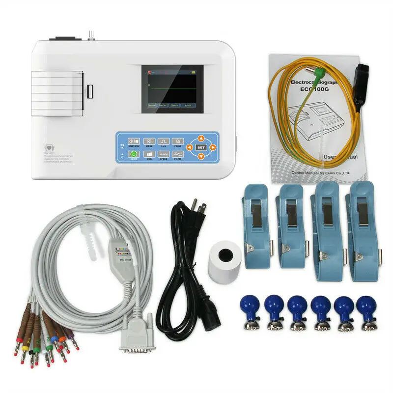 Contec ECG100G with 3 rolls of paper, Single Channel ECG ...
